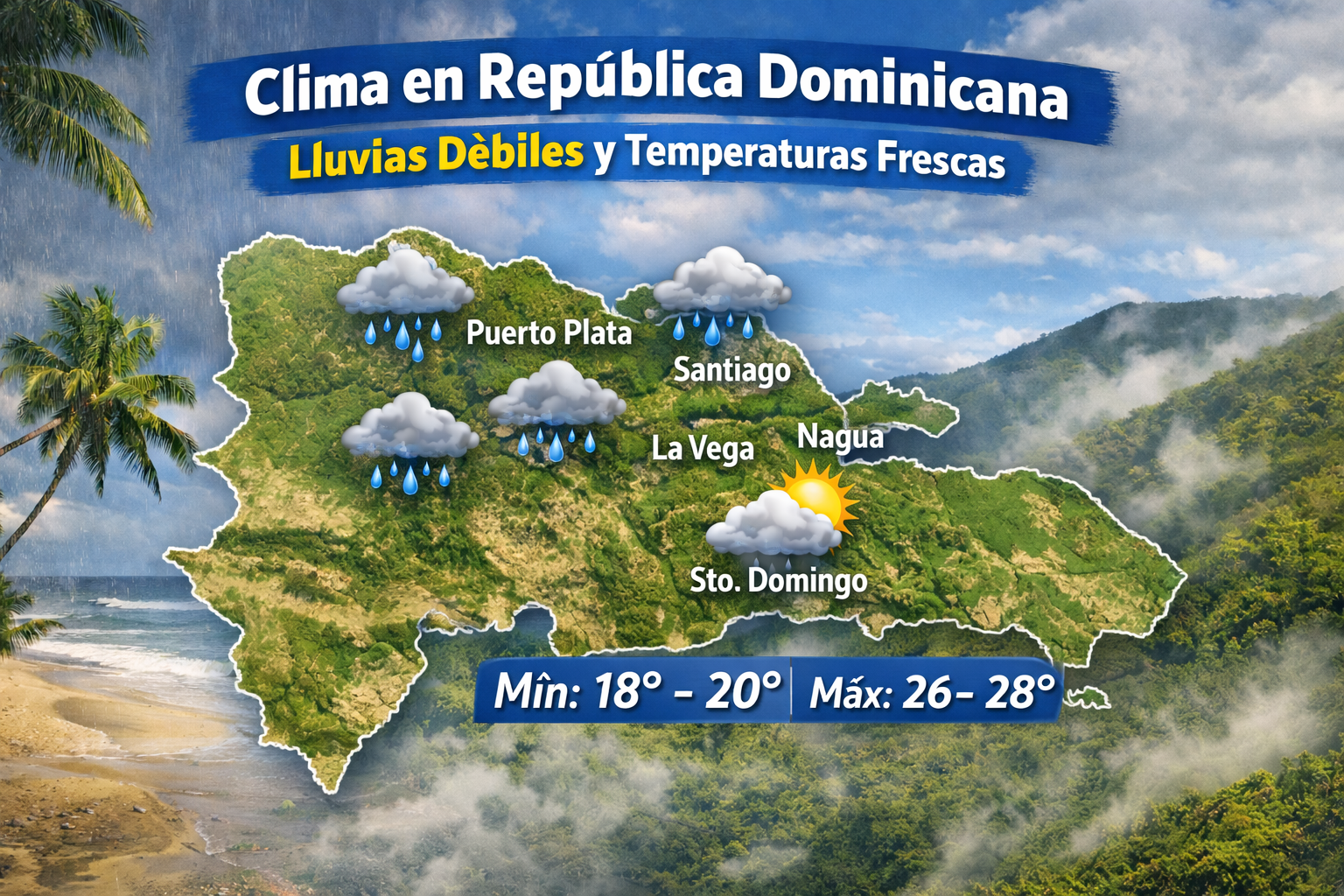 Clima Hoy En República Dominicana Lluvias Débiles Y Temperaturas Frescas